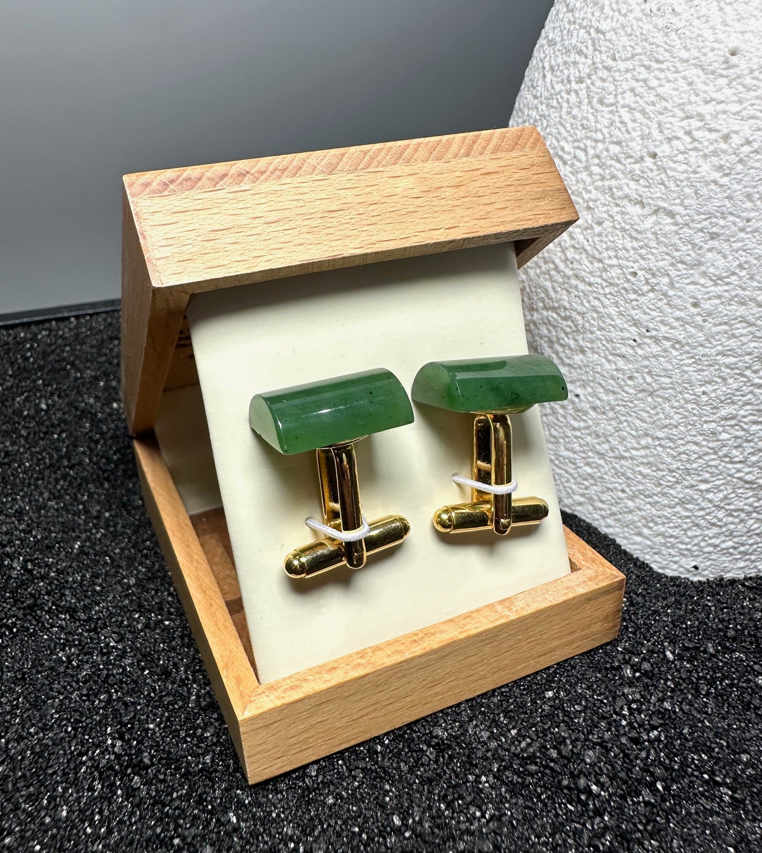 Canadian Neprhite Jade and Silver Cufflinks - Sterling Silver - 0005 ...