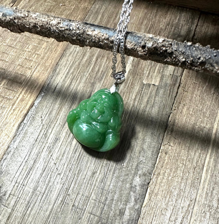 Mini jade buddha necklace store