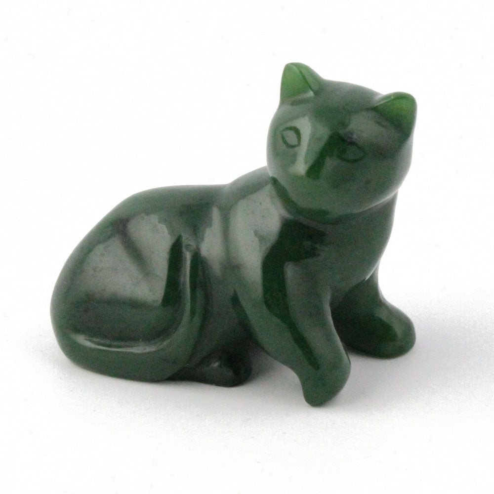 Canadian Nephrite Jade Cat Laying Carving – Jade Mine Canada