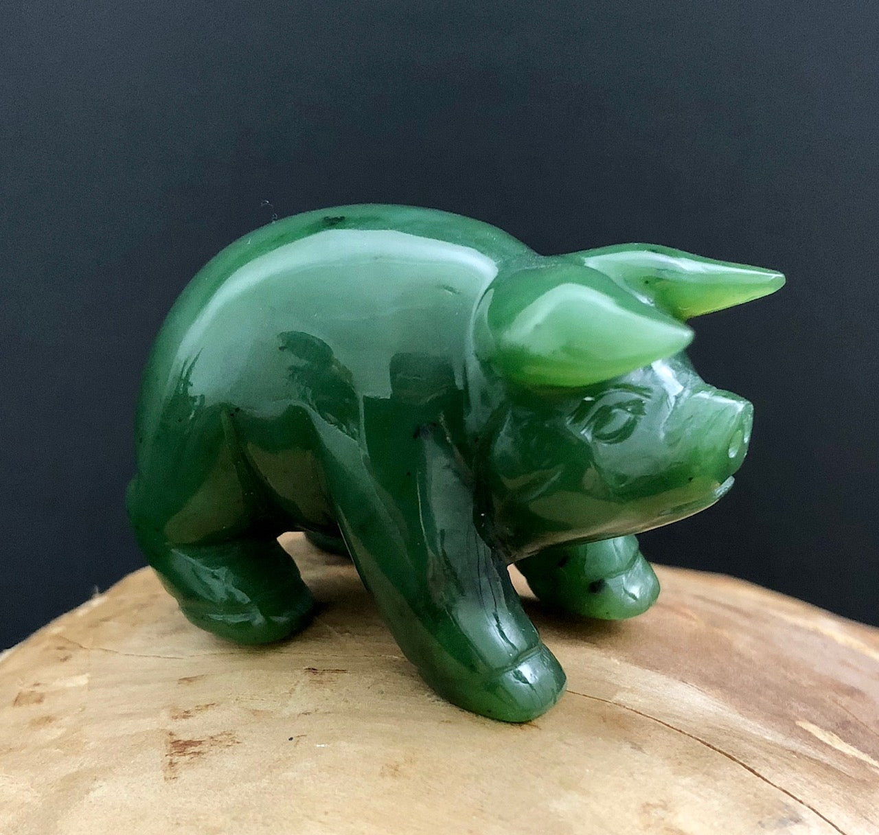 Canadian Nephrite Jade Pig Figurine, Pig Carving, Natural Jade – Jade ...